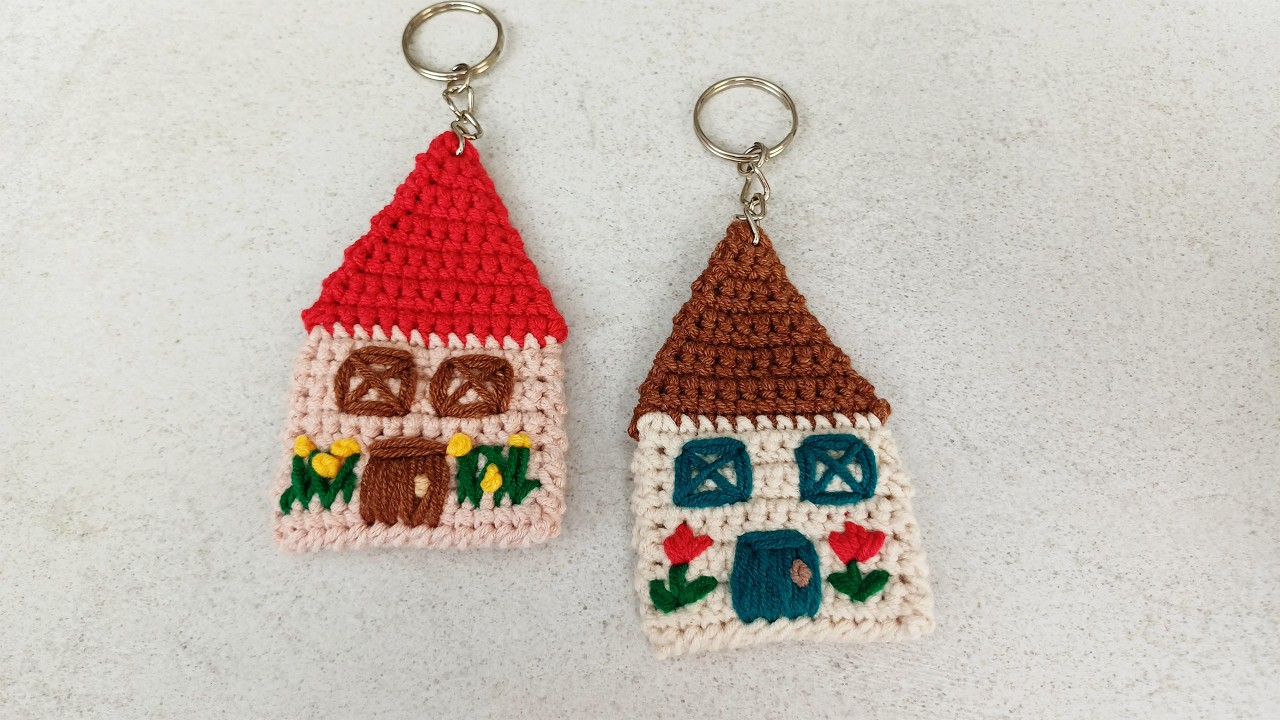 Can You Crochet This Cute Little House Keychain? - YouTube