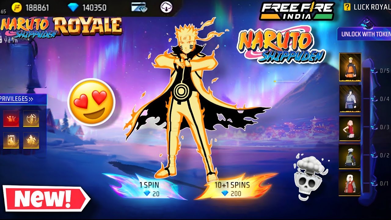 Free Fire x Naruto Collaboration All Rewards Review 🤯 || Free Fire New ...