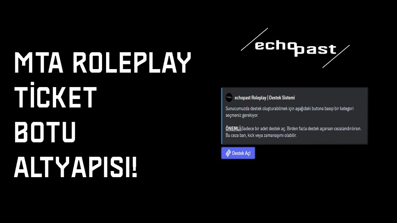 DİSCORD ROLEPLAY GELİŞMİŞ TİCKET BOTU! - YouTube