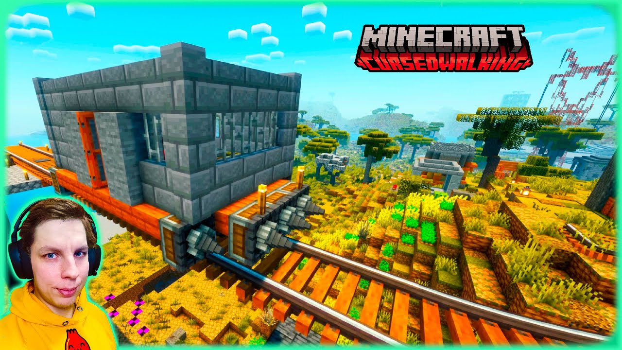 ALL ABOARD! Train Is Moving! | Cursed Walking Minecraft Modpack - YouTube
