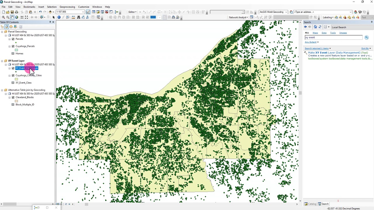 Week 9, Parcel Geocoding, XY event, and One to Many join by Geocoding - YouTube