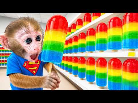 Küçük Maymun Bon Bon Dev Gökkuşağı Dondurması Buldu 🍭🌈 | Bonbon и друзья
