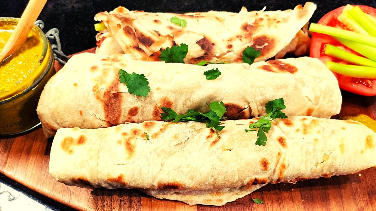Chicken Kati Rolls (Paratha bread) Recipe - YouTube
