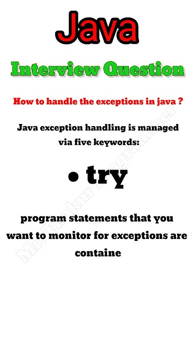 How To Handle The Exceptions In Java Java Interview Questions Short Shorts Youtube