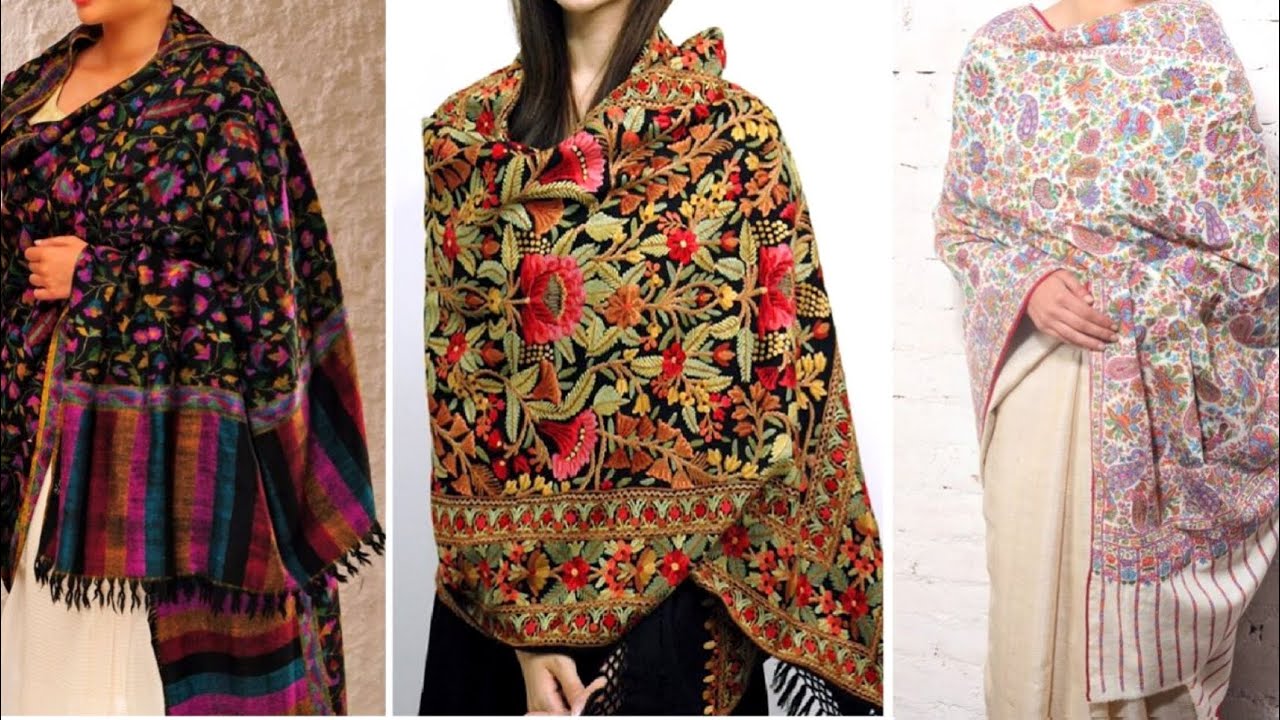 winter shawl designs for girls/ winter beautiful casual shawl ...
