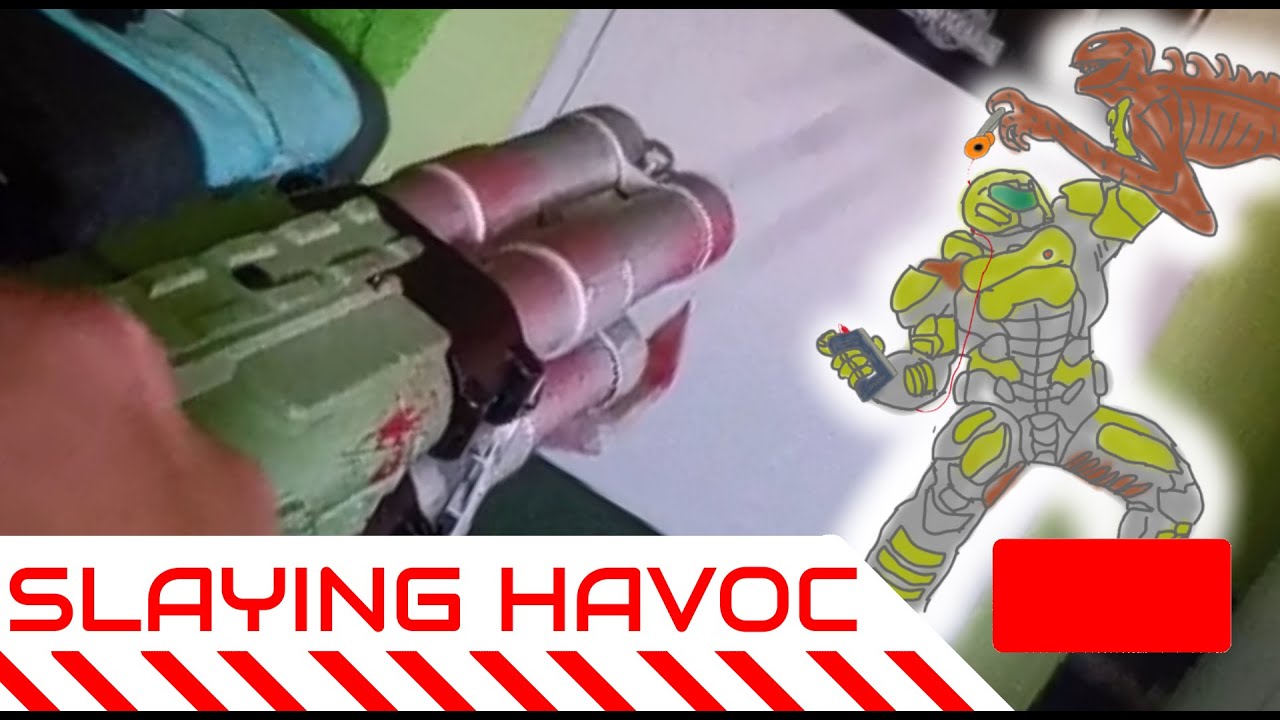 My working 4 BARREL NERF SHOTGUN (Doom themed) - YouTube