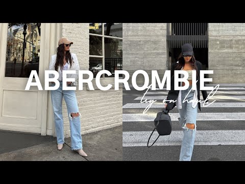 New Abercrombie Haul | Low rise jeans, viral jeans, basic tops, blazers, viral dress...