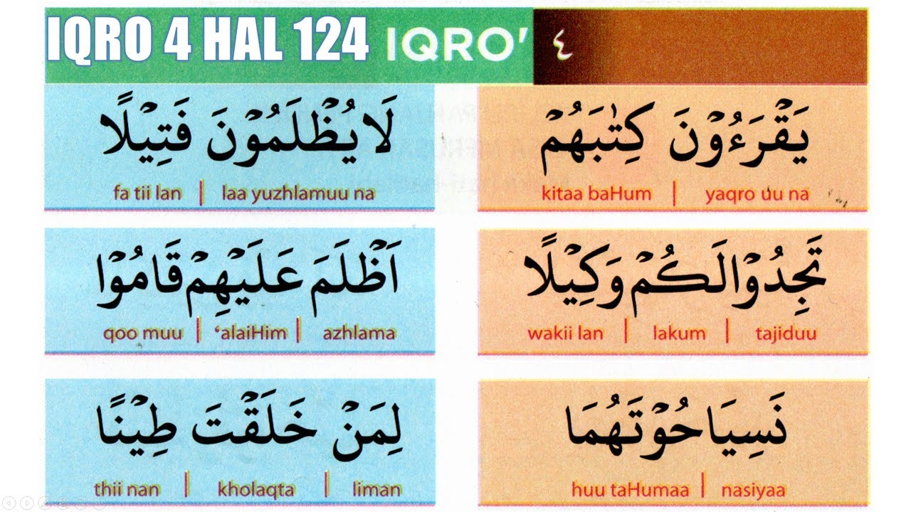 Iqro 4 (Hal 124). Belajar Baca Iqro' 4, Cara Cepat dan Mudah Membaca iqro cara baca iqro baca ...