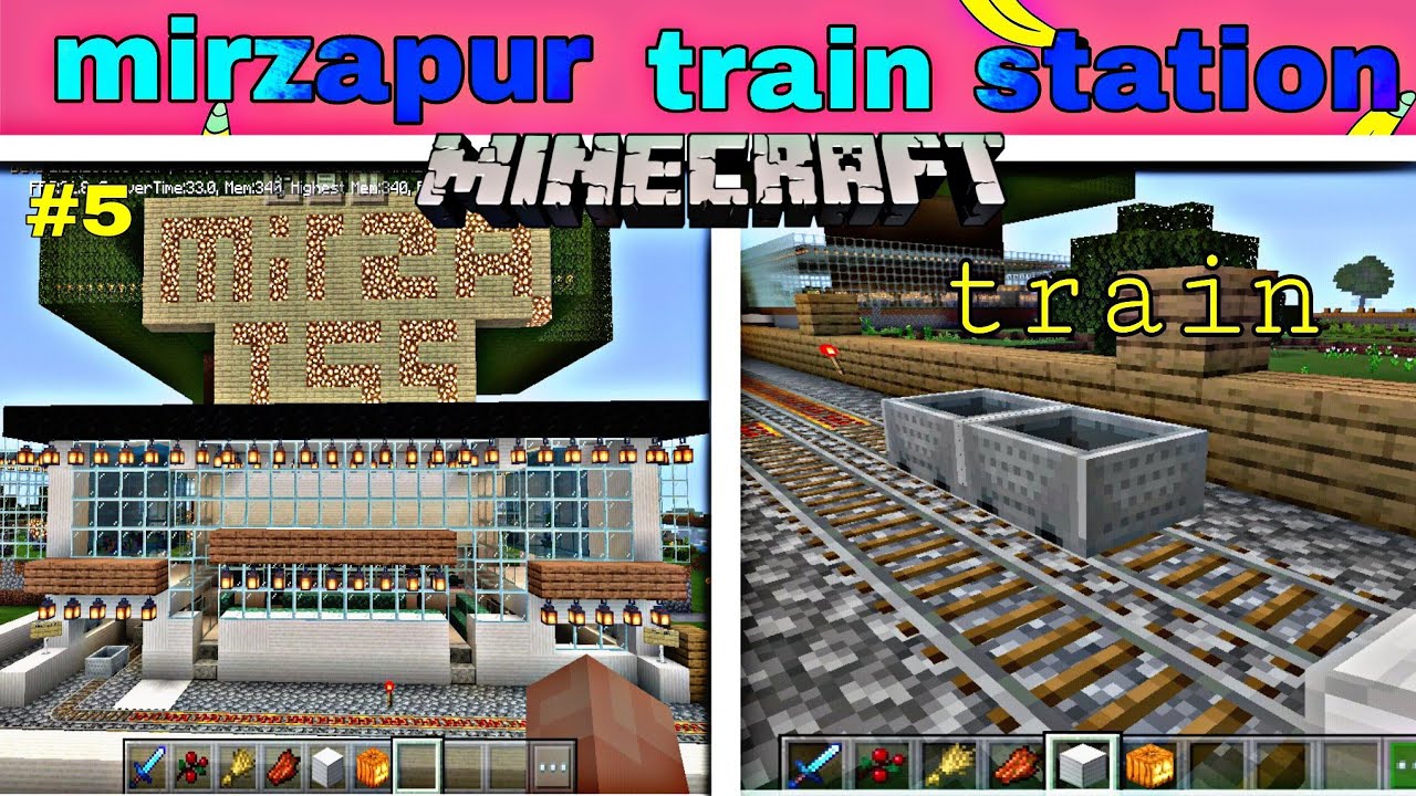 (#5) mirzapur train station and train on Minecraft - YouTube