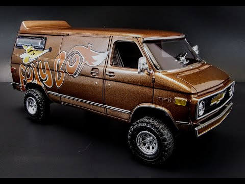 1975 CHEVY CUSTOM VAN FOXY BOX 350 V8 1/25 SCALE MODEL KIT BUILD HOW TO ...