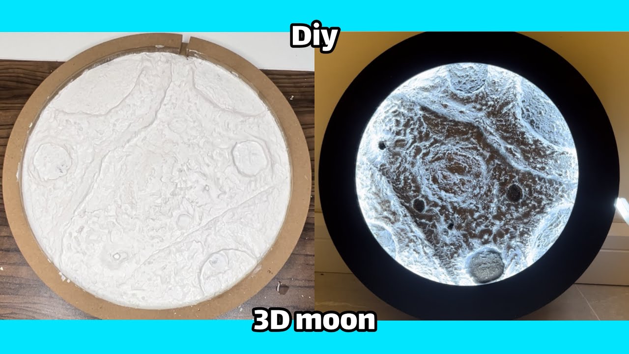 Making MOON lamp | DIY moon 3D textured wall art | Making your own moon ...