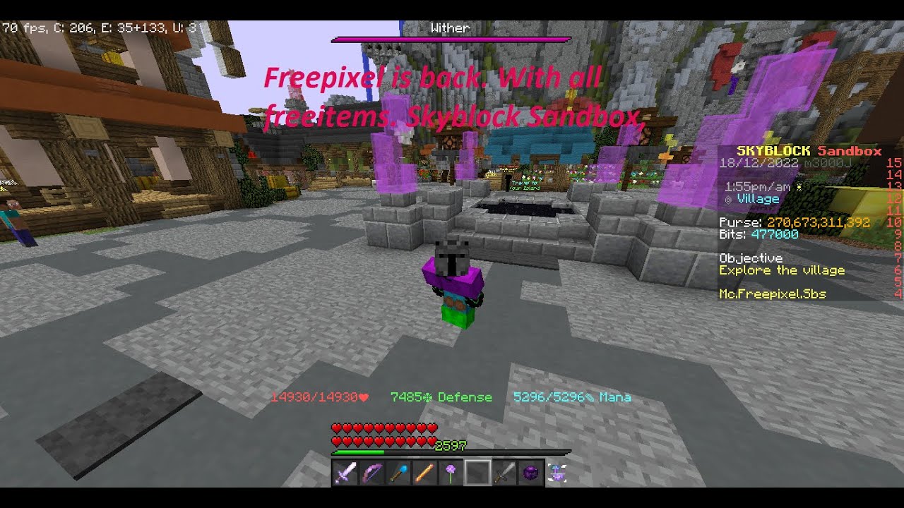 Hypixel skyblock all items for free in this server.For cracked player.# ...