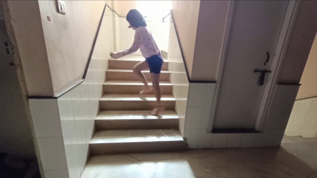 Shuffle dance stair climb - YouTube