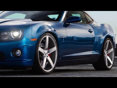 Chevy Camaro on 22 inch Vossen VVSCV3 Matte Black with Machined Face ...