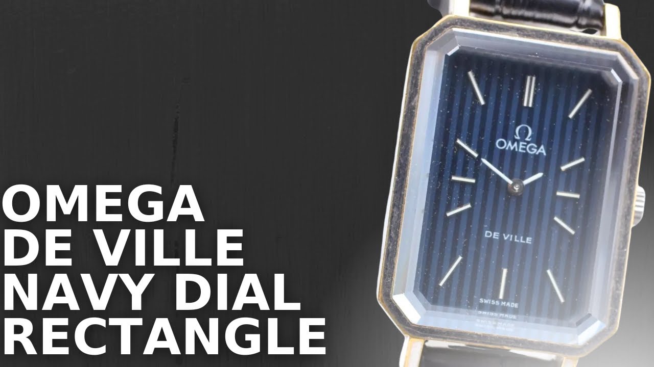 Vintage OMEGA De Ville Navy Dial Rectangle Men's Watch - YouTube