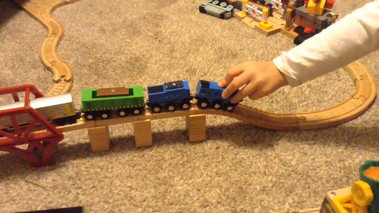 Wooden Train Crash Theatre Thomas the tank engine and imaginarium - YouTube