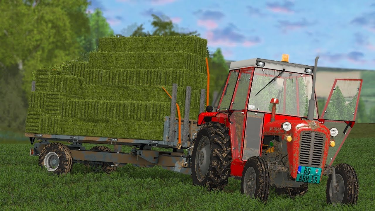 Brz video|Skupljanje bala|IMT539 i IMT Prikolica|Farming Simulator 2017 ...