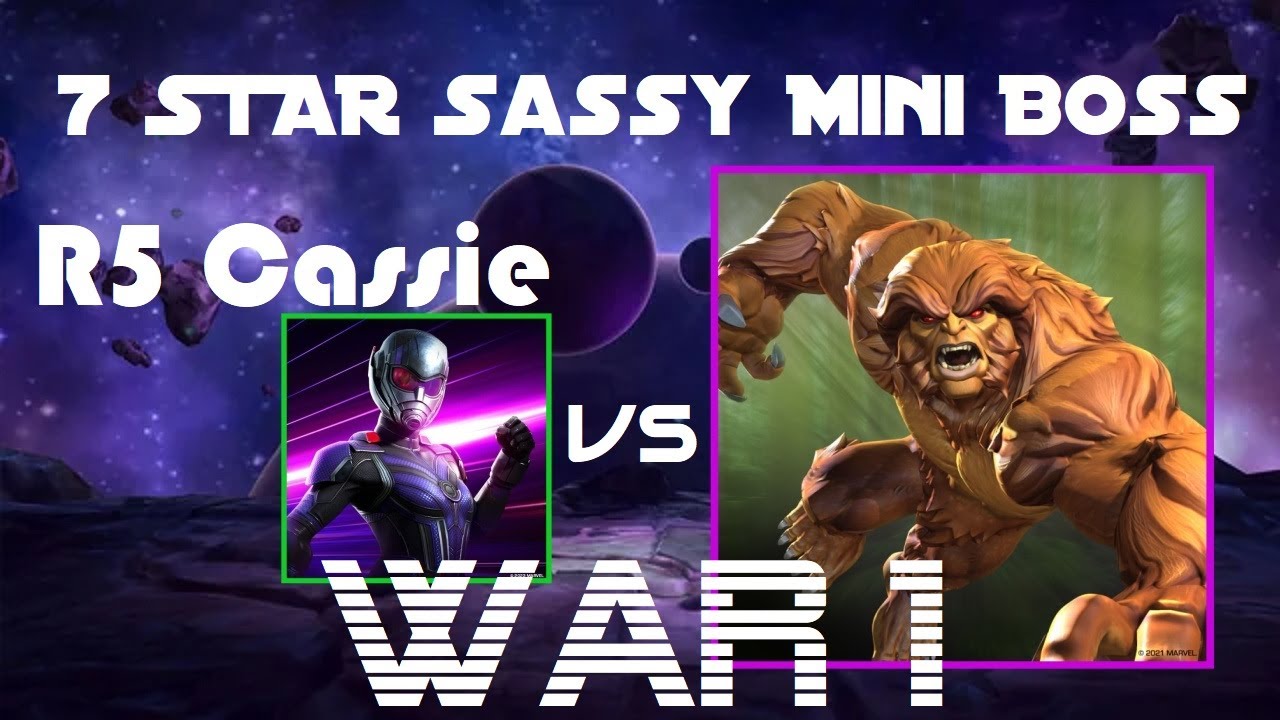 R5 Cassie Lang vs 7 Star Sassy MCOC Alliance War 1 - YouTube