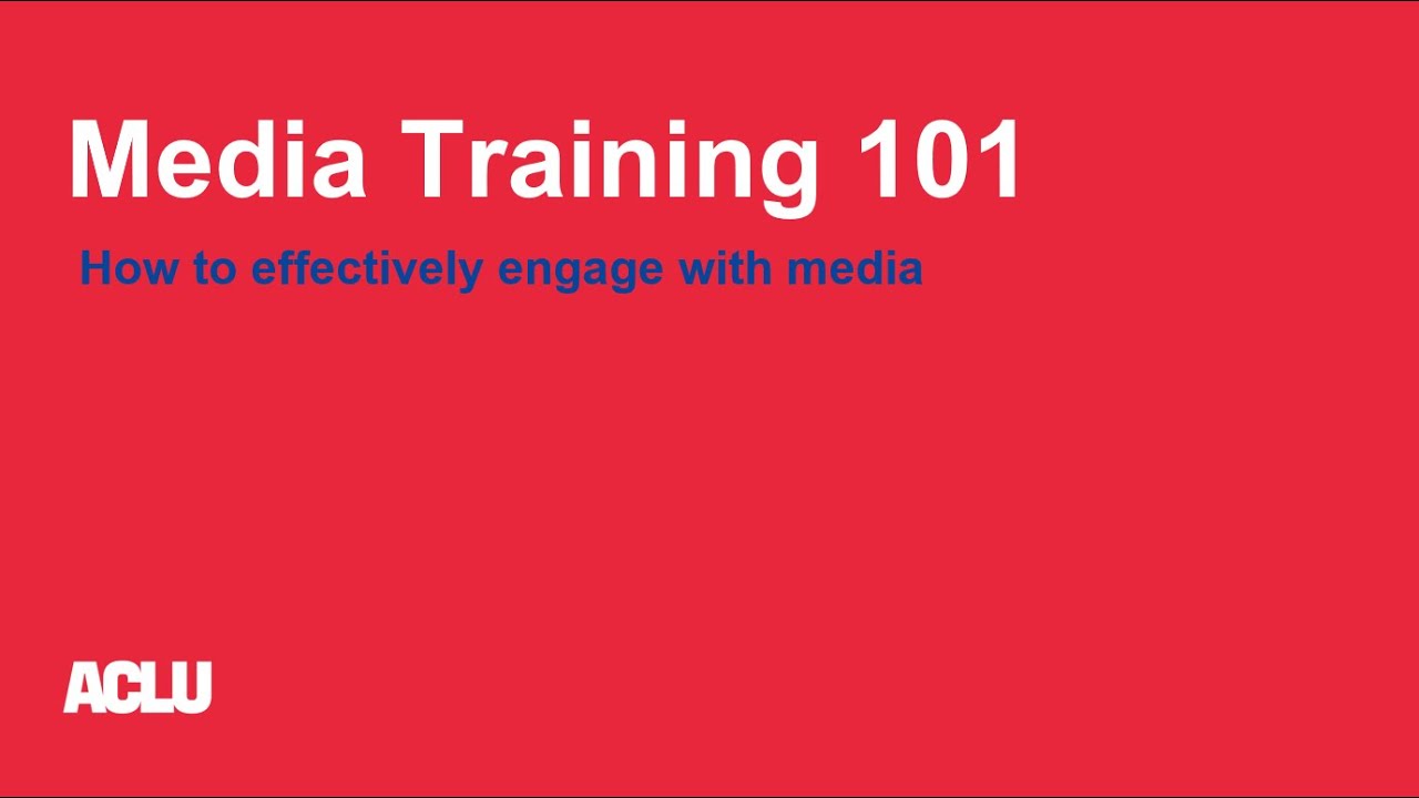 Media Training 101 - YouTube