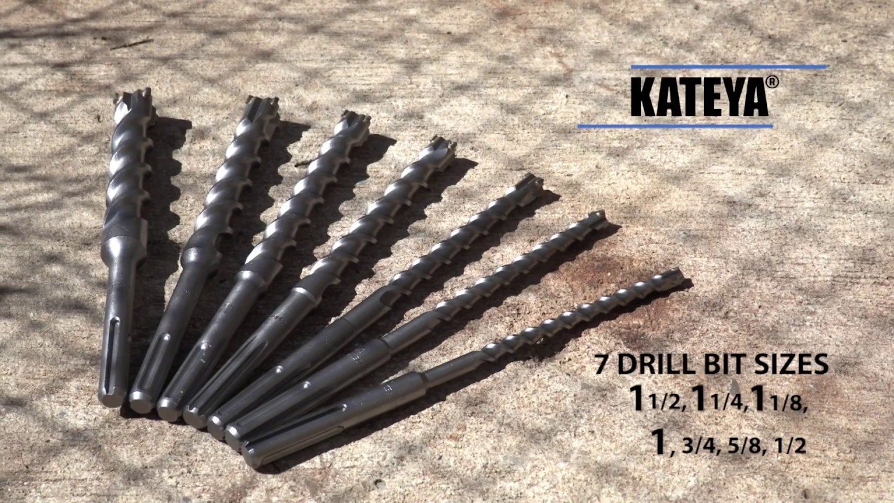 7 Piece Masonry Drill Bit Set for SDS Max Rotary Hammers - YouTube
