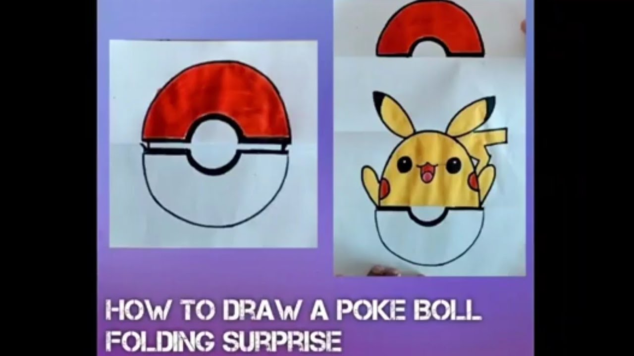 How Draw A Poke Ball folding surprise 🎨🖌️ - YouTube