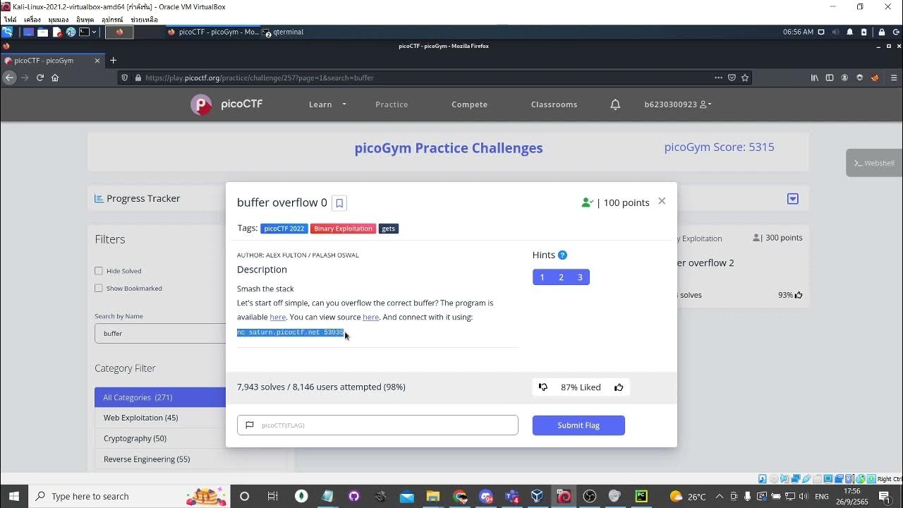 PicoCTF Solution (Thai Language) - Buffer overflow 0 - YouTube