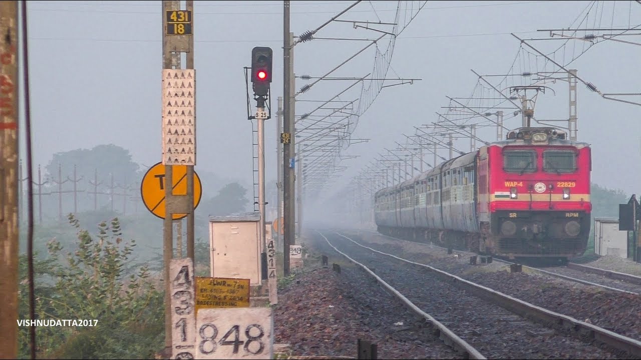 CHENNAI EXPRESS WITH RPM WAP4 AT SPEED - INDIAN RAILWAYS - YouTube