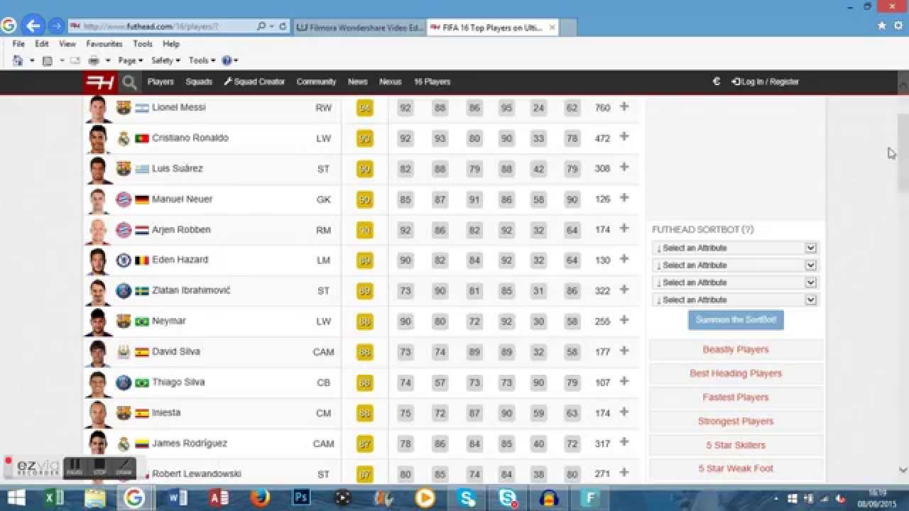 Fifa 16 Player Ratings: What I Think - YouTube