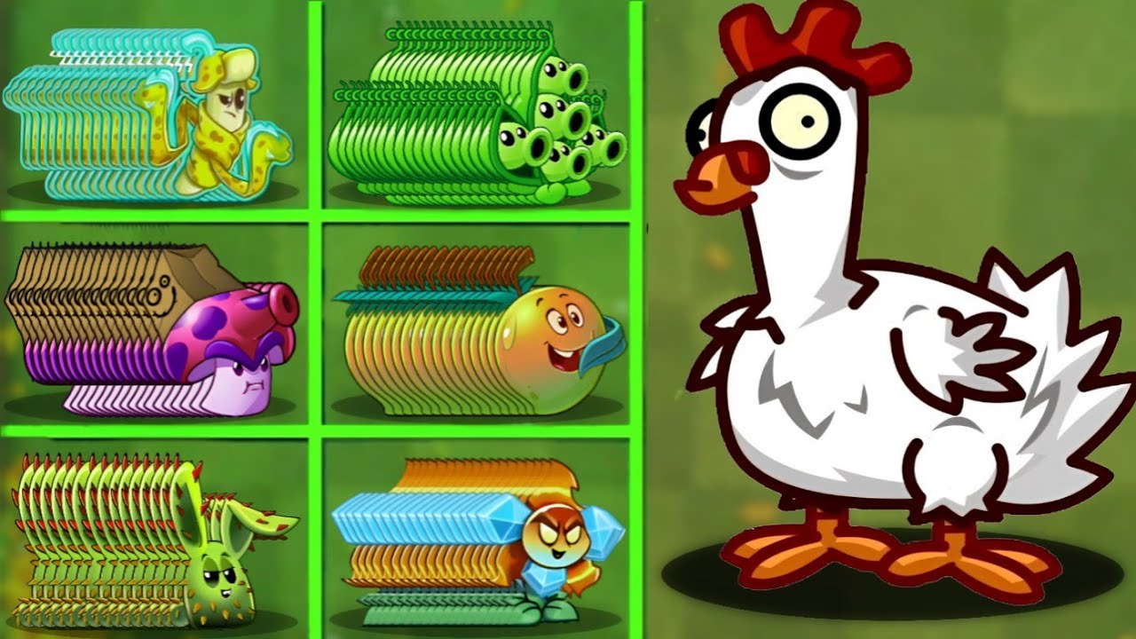 1 Chicken Zombie Level 50 VS 100 Plants Max Level || Who Will Win ...