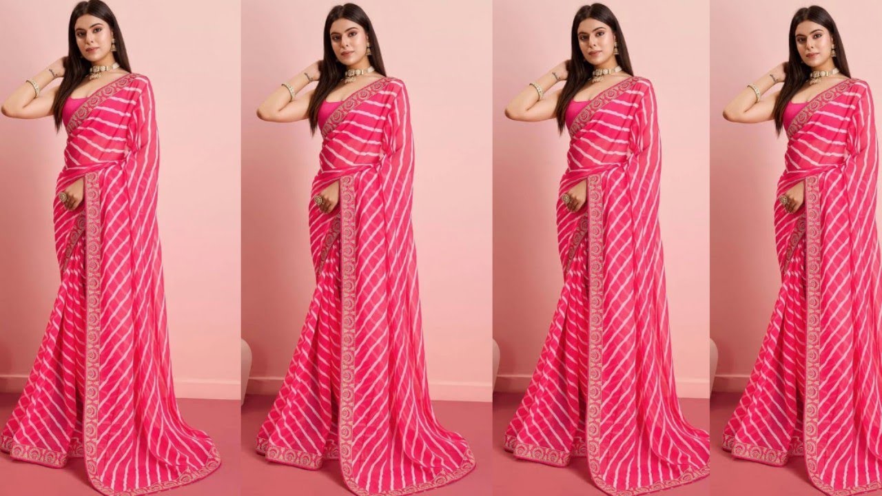 2024 में काफी ट्रेंड चल रही है लहरिया साड़ी की ये latest design ...