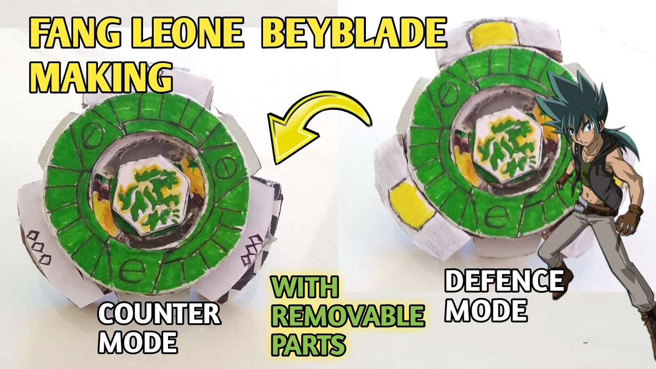 how to make fang leone beyblade / how to make beyblade / metal fury ...