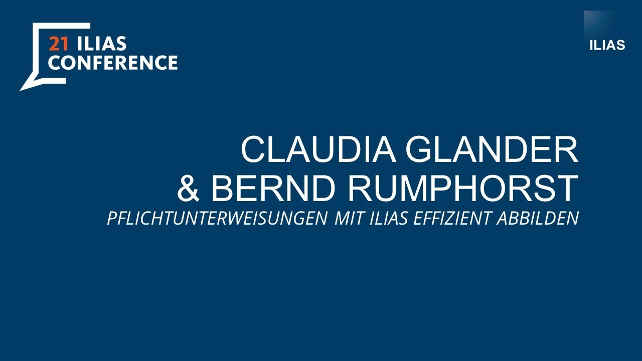 Claudia Glander & Bernd Rumphorst - Pflichtunterweisungen mit ILIAS ...