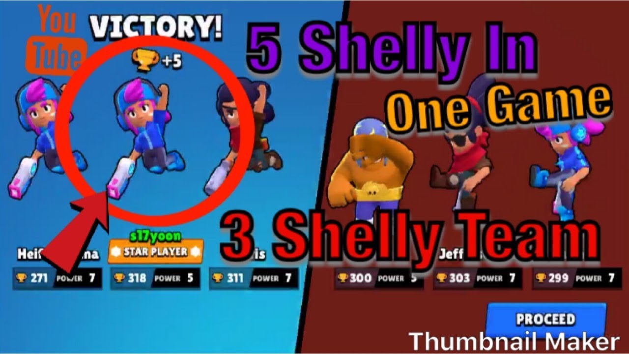 5 Shelly In A Game; 3 Shelly in One Team; Mega Box Opening - YouTube