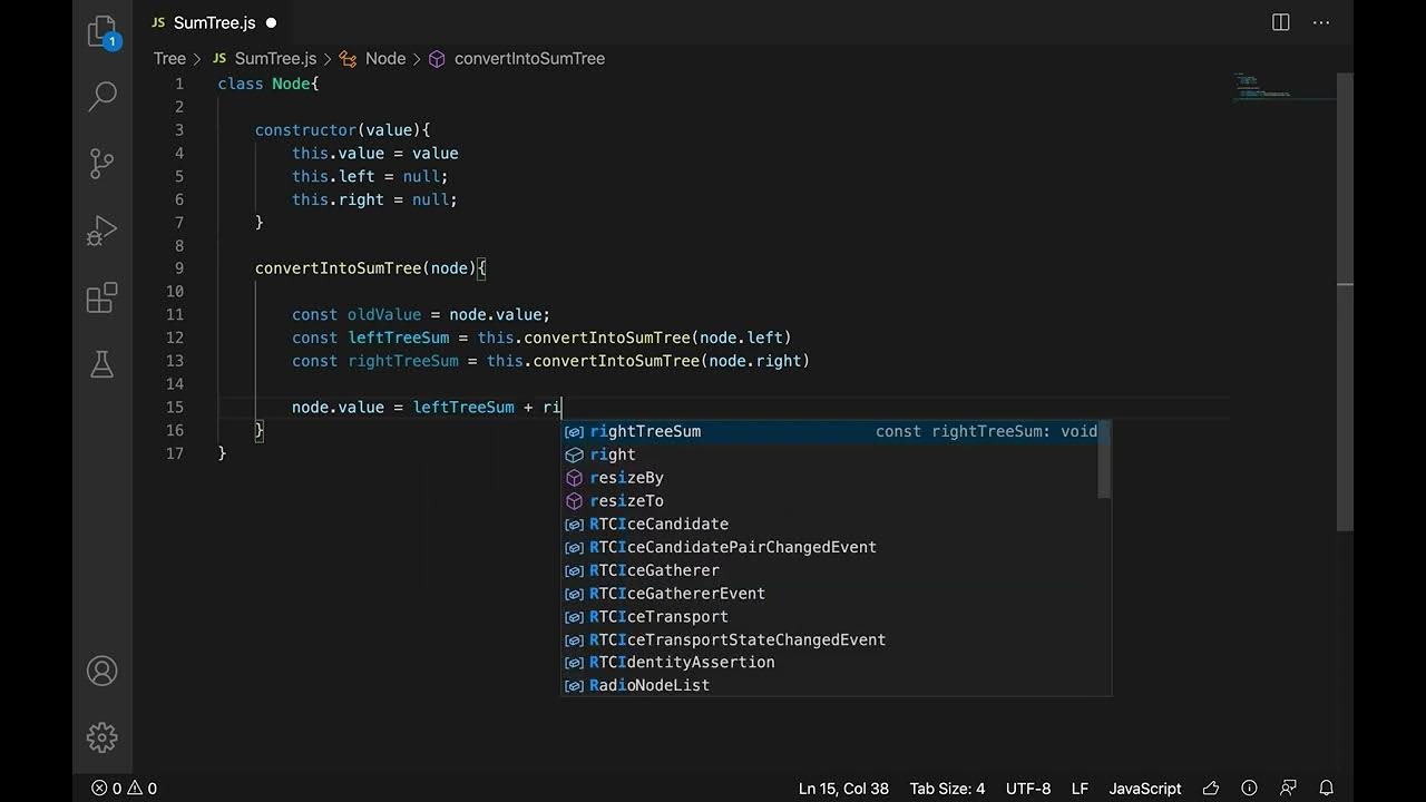 SumTree Code : JavaScript - YouTube