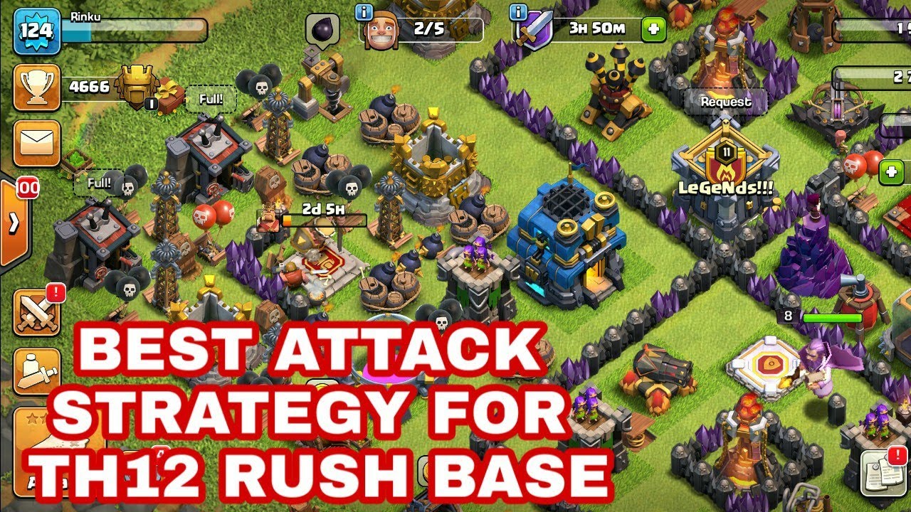 This is a Best Attack Strategy For Th12 Rush Base - YouTube