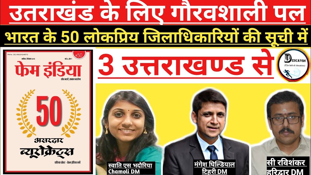 Mangesh Ghildiyal,Swati S Bhadauriya,C Ravishankar Top50 DM सूची में ...