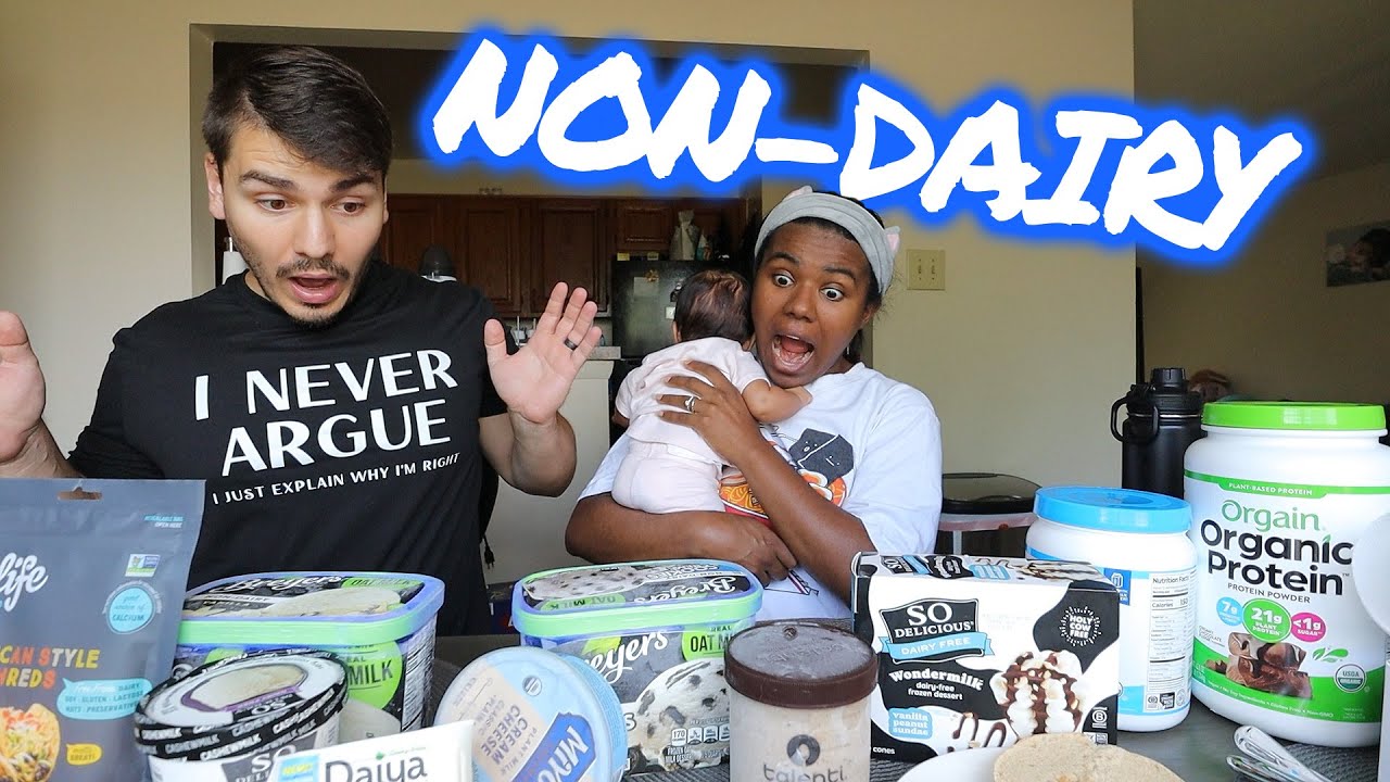 TRYING NON-DAIRY FOODS FOR THE FIRST TIME! - YouTube