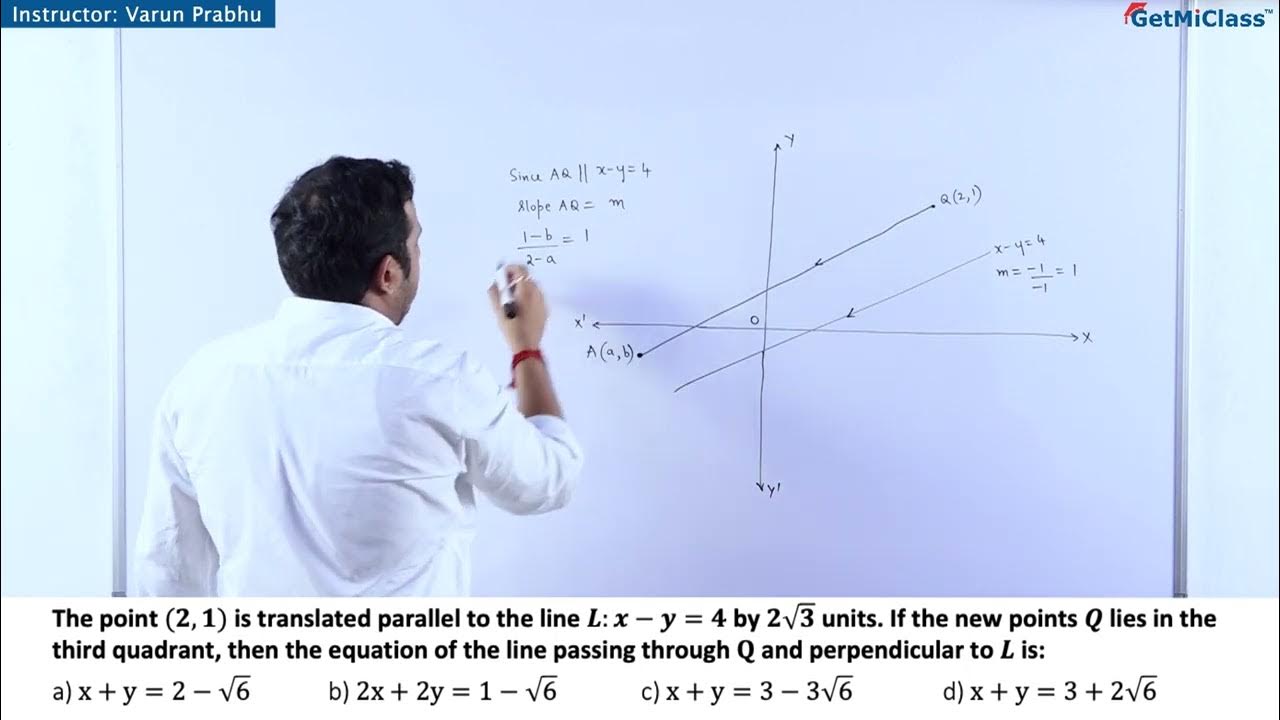 Parallel Line Translation in Quadrant JEE 11th Maths 2D Geometry - YouTube