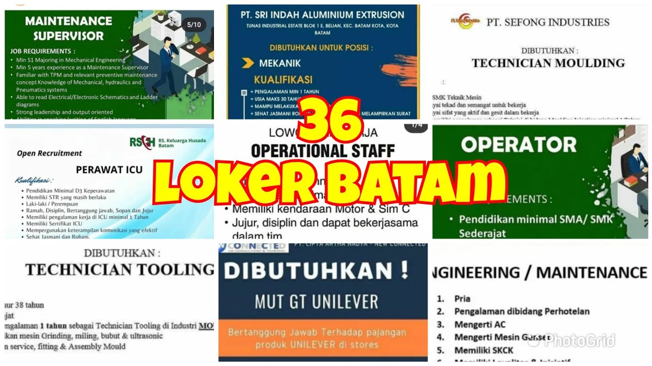 LOWONGAN KERJA BATAM HARI INI | LOKER BATAM - YouTube