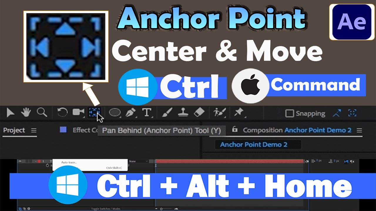 Anchor Point Center & Move Adobe After Effects - tutorial After Effects ...