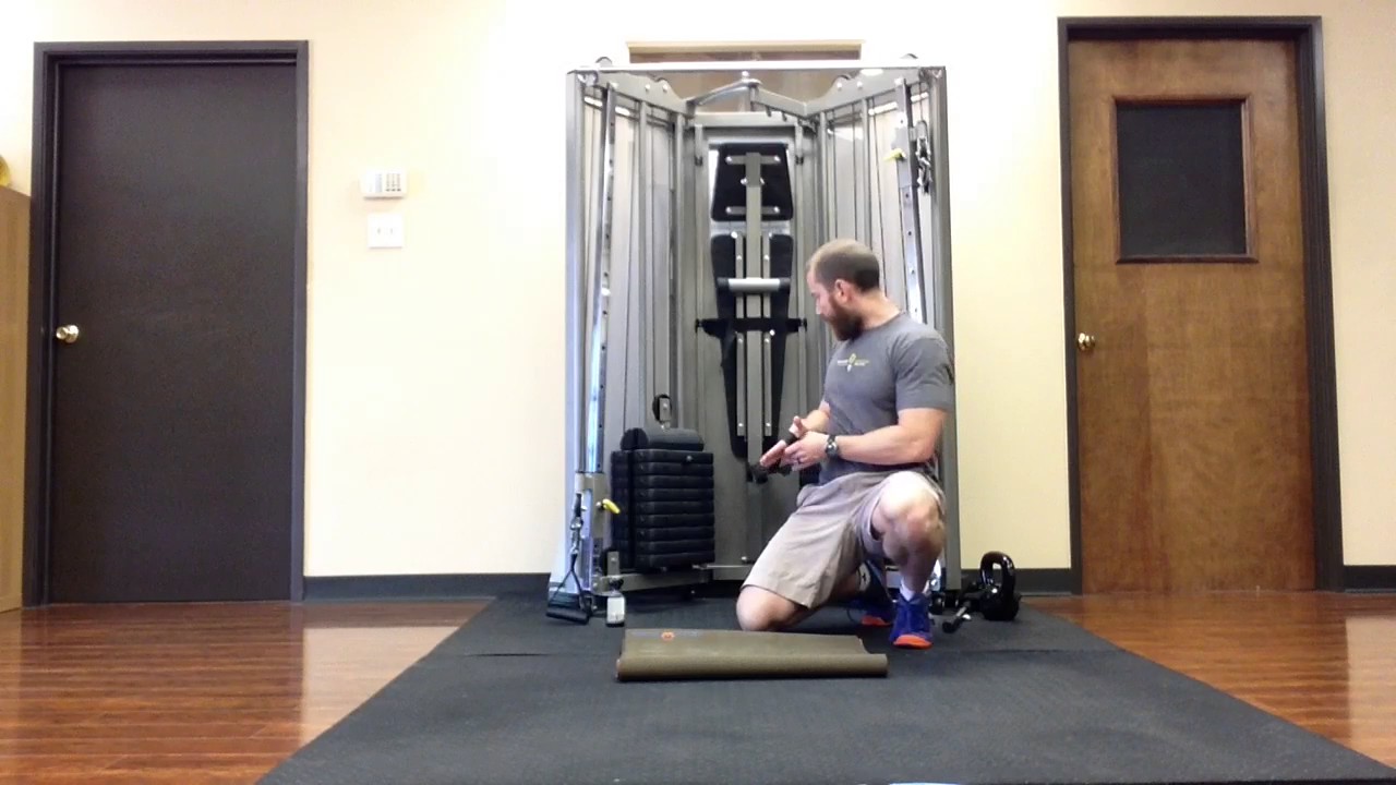 Multi-Planar Hip Flexor Stretch With Elastic Band Posterior Pull - YouTube