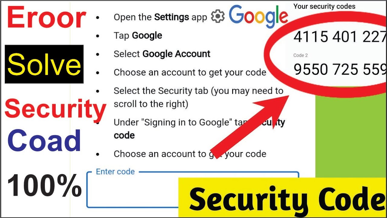 How to Get Google Account Securtiy Code | Google Security Verification ...