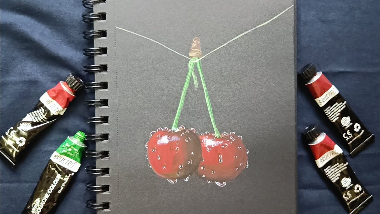 Learn How To Paint REALISTIC CHERRIES 🍒 with ACRYLIC COLOUR - YouTube