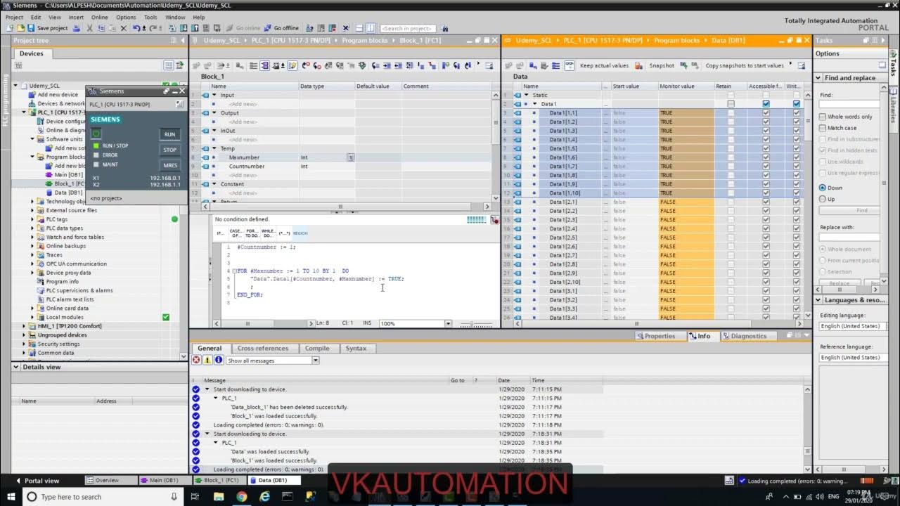 001 FOR Loop Programming Using SCL A - YouTube