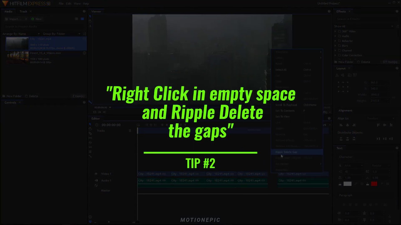 3 Tips to Edit Faster In Hitfilm Express - YouTube
