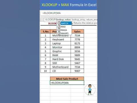 MAX + XLOOKUP Formula in Excel #excel #exceltips #exceltutorial #shorts #msexcel #microsoftexcel ...