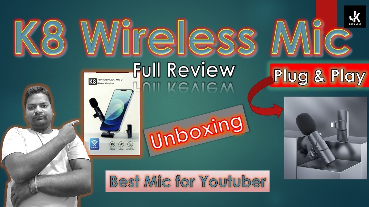 k8 wireless microphone || Best Wireless Mic || Mobile Mic || Review ...
