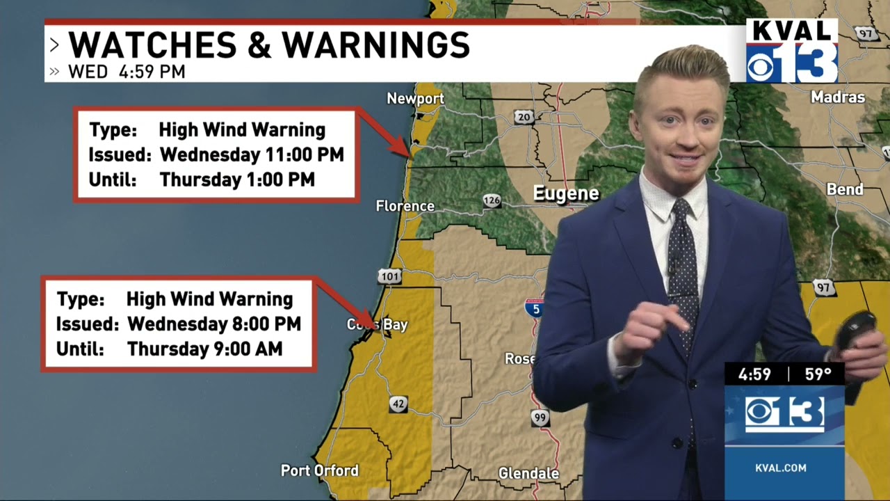Oregon Coast KVAL Weather Alert Day | Chief Meteorologist Josh Cozart ...