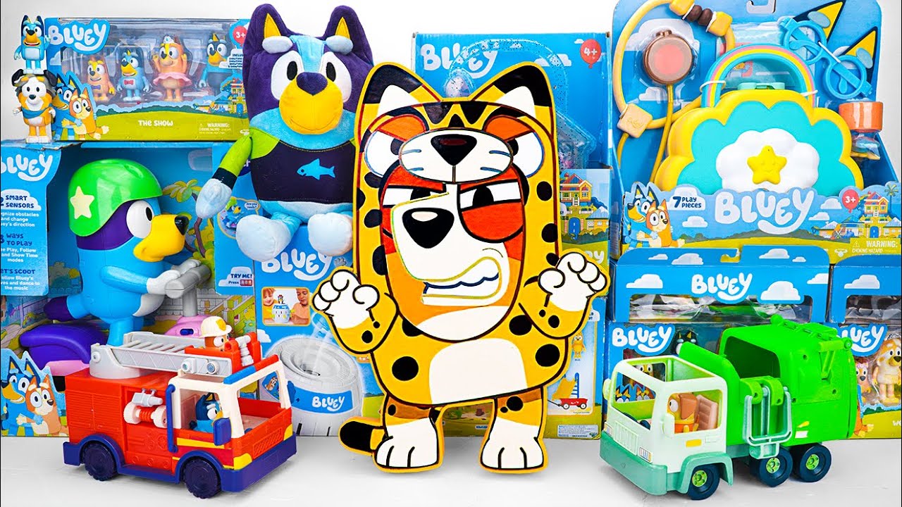 Bluey Toy Collection Unboxing Review 🐾 Bingo Leopard Mystery Box ...