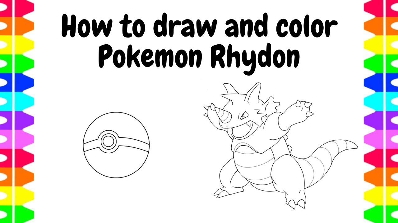 How to Draw Pokemon Rhydon l Drawing Video Pokemon Rhydon Fun Art for ...